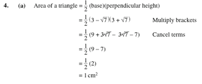 Junior Cert. Maths (Higher) Edco Sample A: Paper 1 Q4
