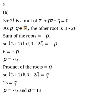 Leaving Cert. Maths (Higher) 2019: Paper 1 Q5