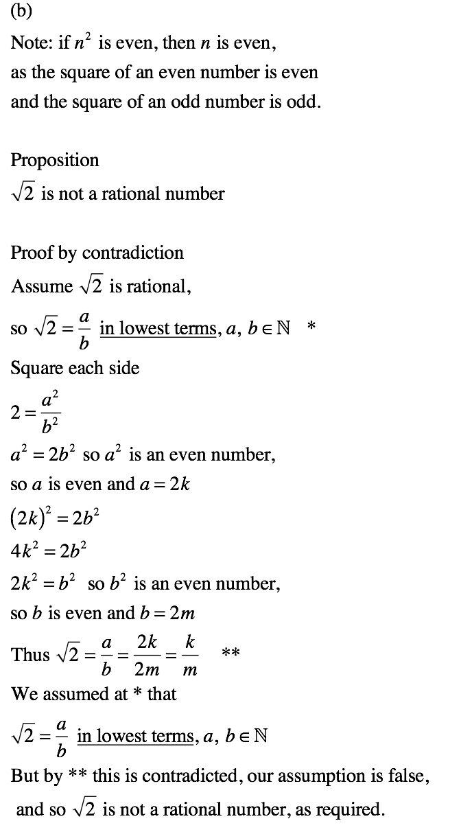 Leaving Cert. Maths (Higher) 2019: Paper 1 Q6