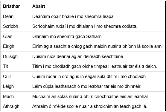 Junior Cert Irish (Higher) Edco Sample D: Q7