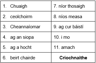 Junior Cycle Irish (Higher) EDCO Sample B: Q9