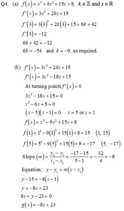 Leaving Certificate Maths (Higher) 2020: Paper 1 Q4