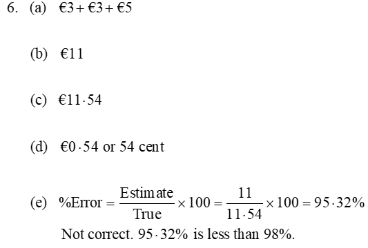 Junior Cert Maths (Ordinary) Edco Sample B Q6