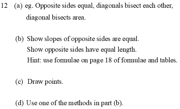 Junior Cert Maths (Higher) Edco Sample D Q12