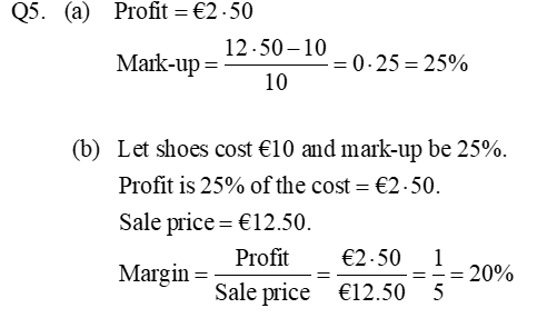 Junior Cert Maths (Higher) Edco Sample B Q5