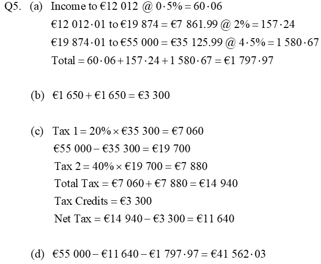 Junior Cert Maths (Higher) Edco Sample C Q5