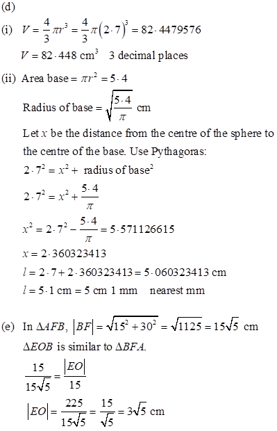Leaving Certificate Maths (Higher) 2022: Paper 2 Q7