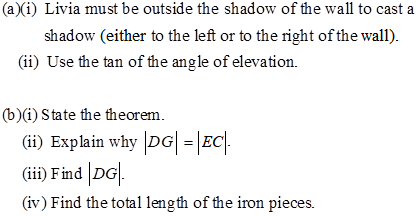 Junior Cert Maths (Higher) Edco Sample C Q11